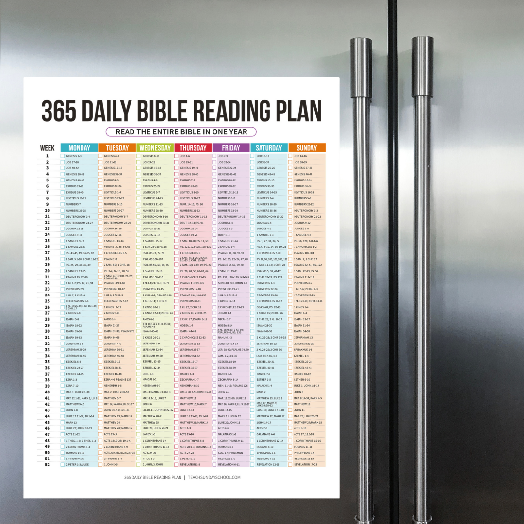 365 Day Bible Reading Plan Wall Art – Teach Sunday School
